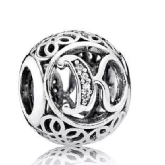Pandora | Jewelry | Authentic Pandora Open Work Vintage Letter Charm ...
